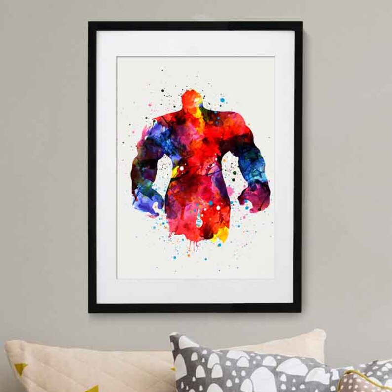 Marvel Movie Poster Avengers Hulk _ Watercolor Painting - Etsy