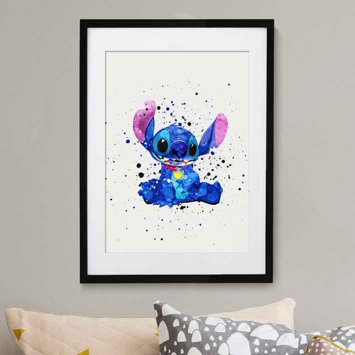Stitch Watercolor Poster | Etsy