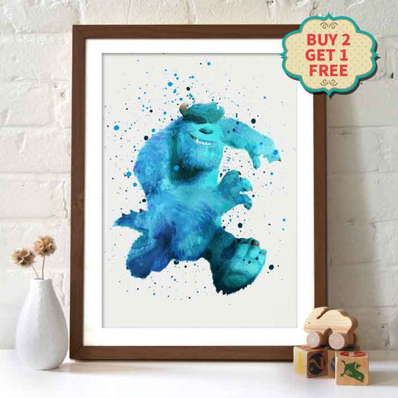 Pixar Movie Poster Monsters Inc James P. Sullivan | Etsy
