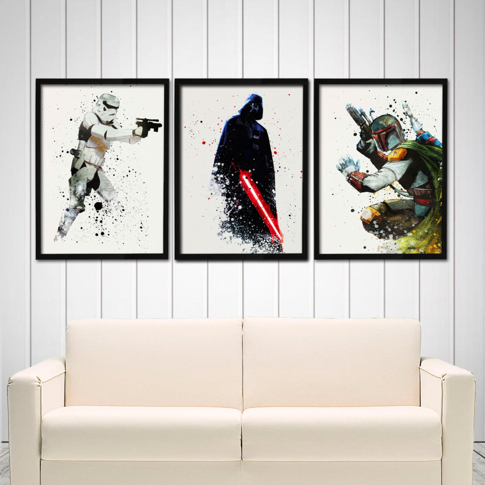 Star Wars Poster Set Darth Vader Boba Fett & Stormtrooper - Etsy