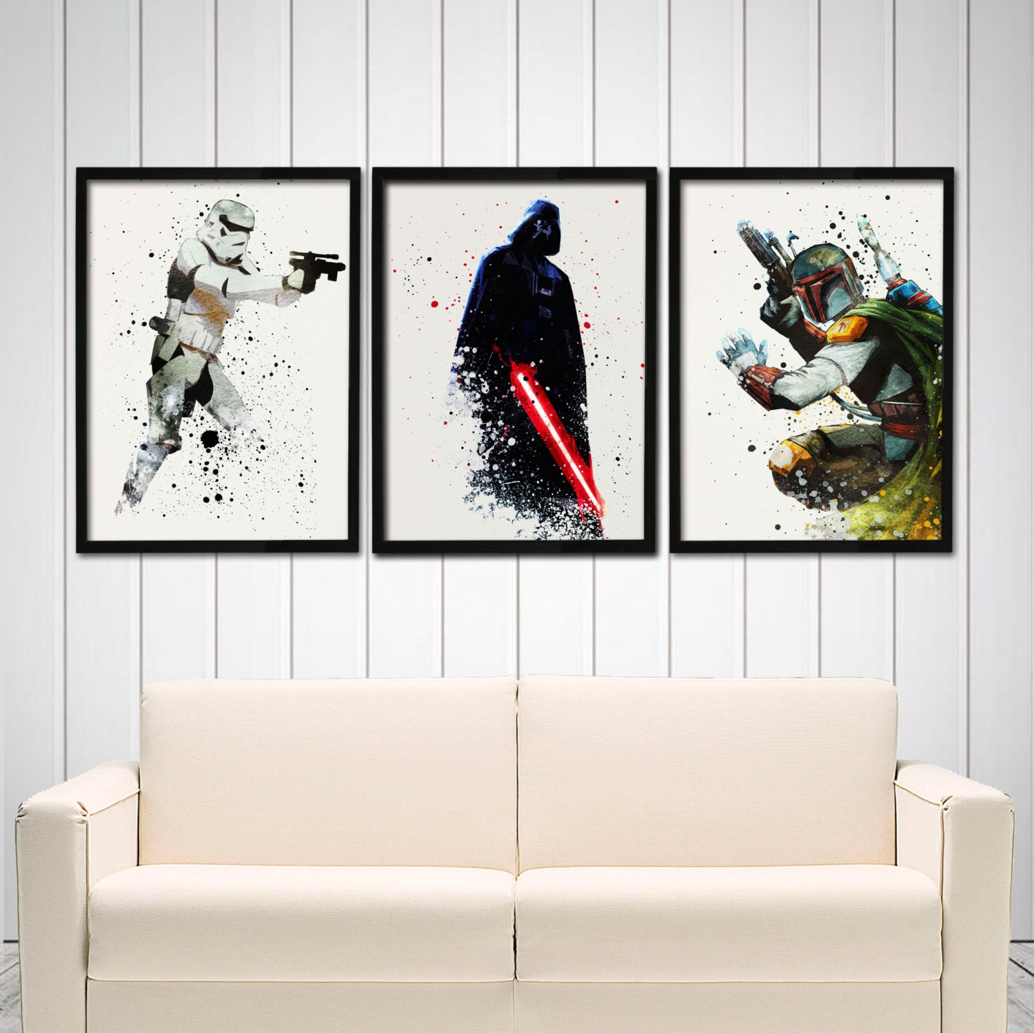 Star Wars Poster Set Darth Vader Boba Fett & Stormtrooper | Etsy UK