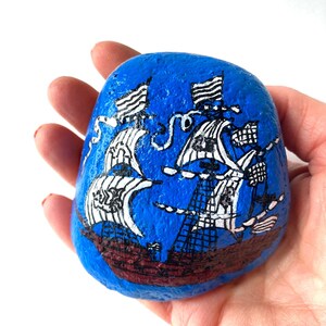 Painted Pebble Rock Art Hand Painted Art on Pebble 16th Century Man of ...