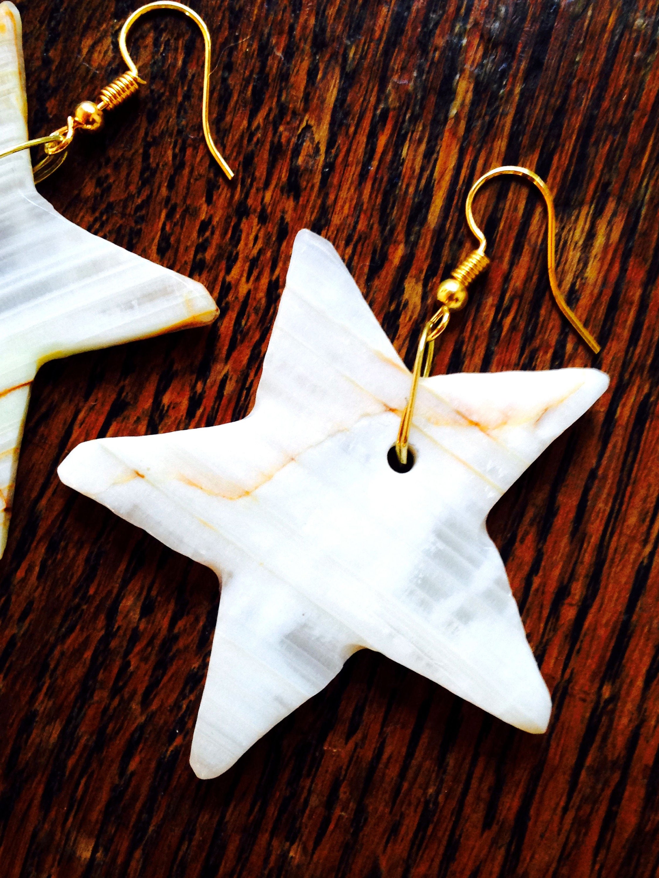 Earrings Made of Alabaster STAR & STAR Fine Vintage - Etsy UK