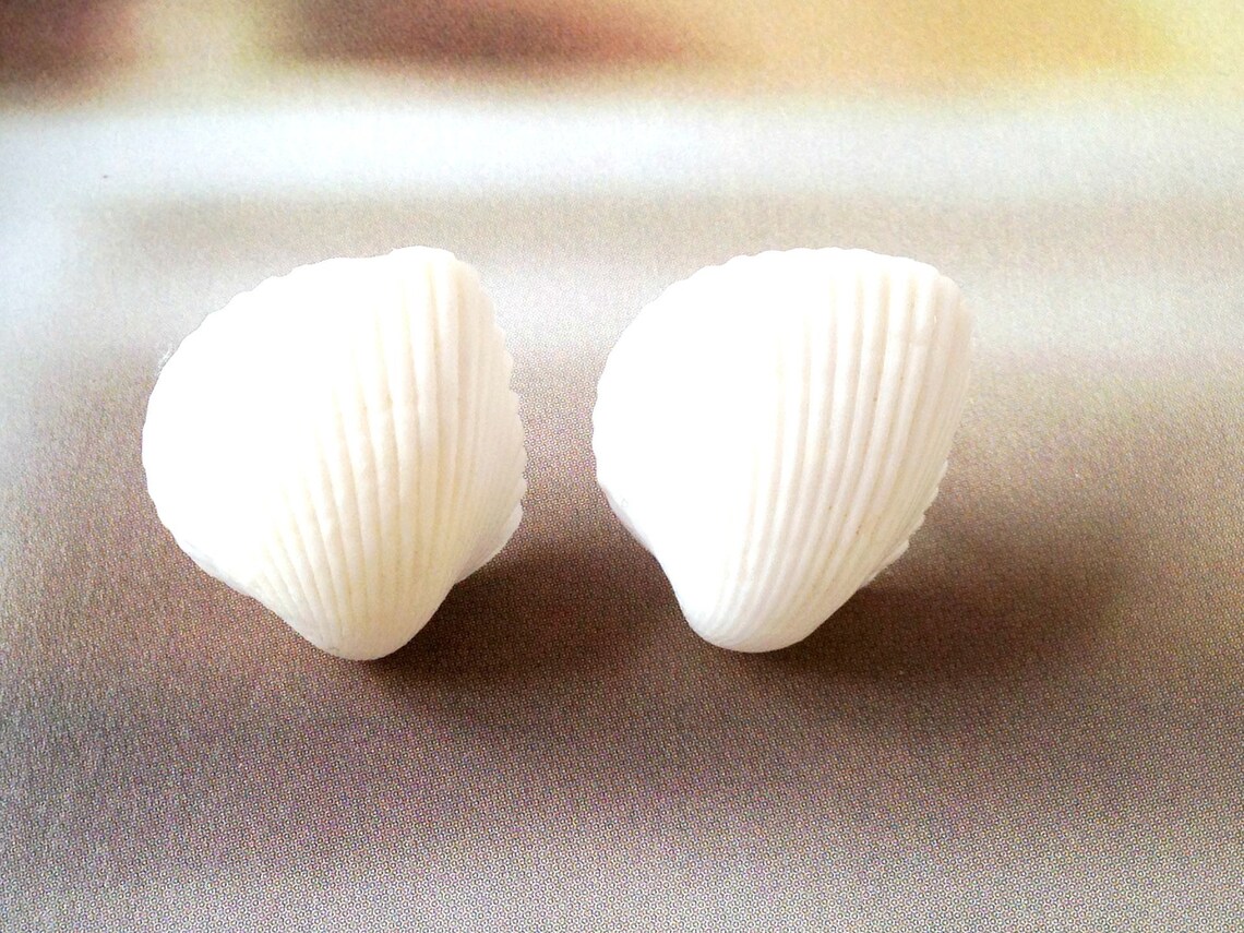 Stud Earrings KO PHI PHI Shells Pure White Natural Shell Earrings by ...