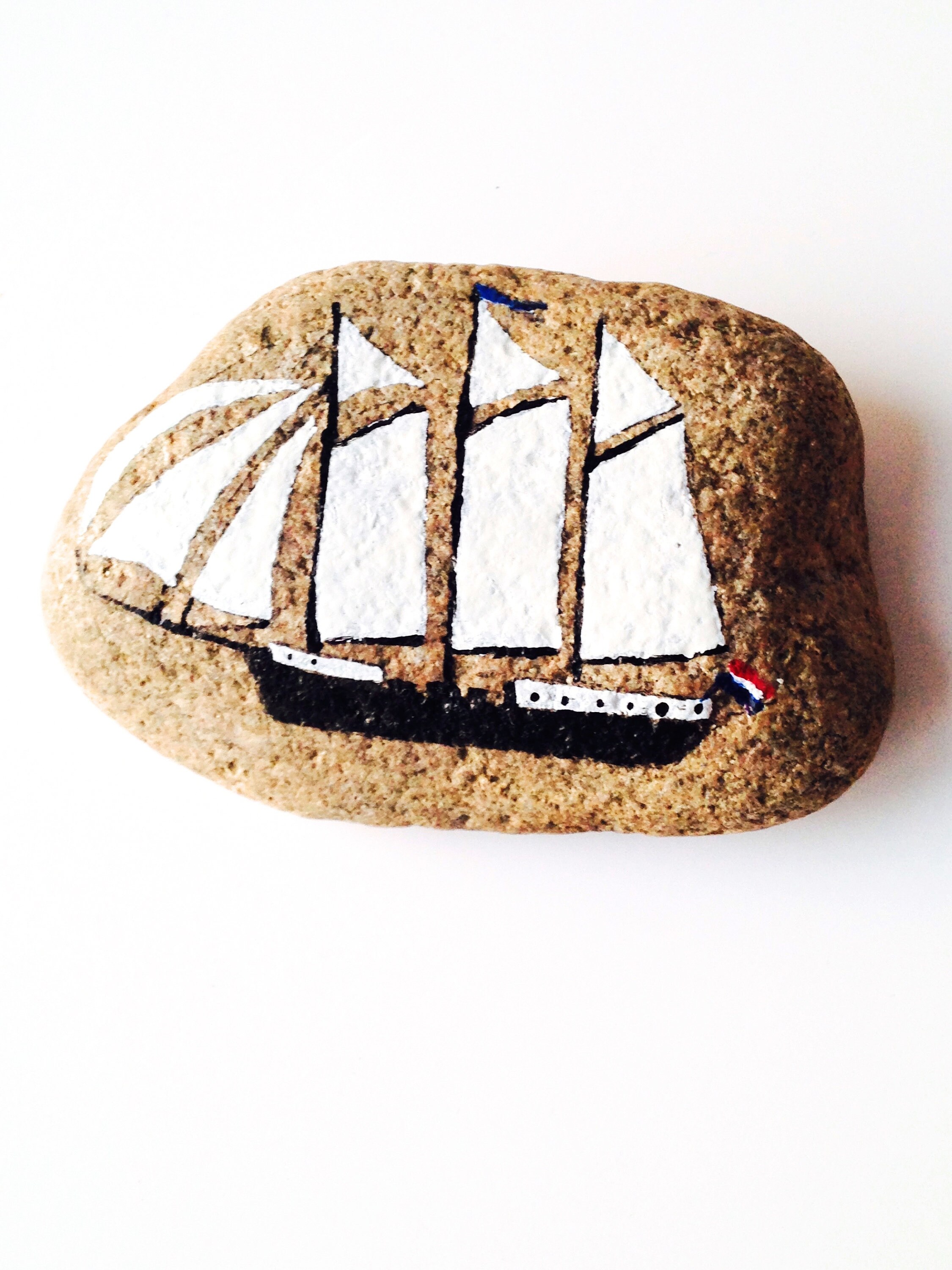 Painted Pebble Pebble Art Sailing Boat Hand Painted Regina Maris ...