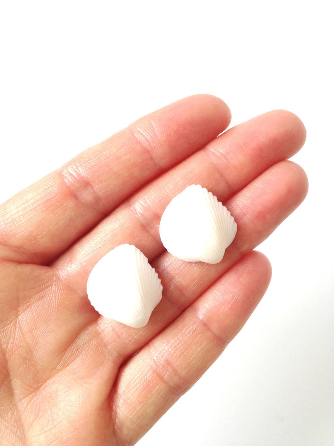 Stud Earrings KO PHI PHI Shells Pure White Natural Shell Earrings by ...