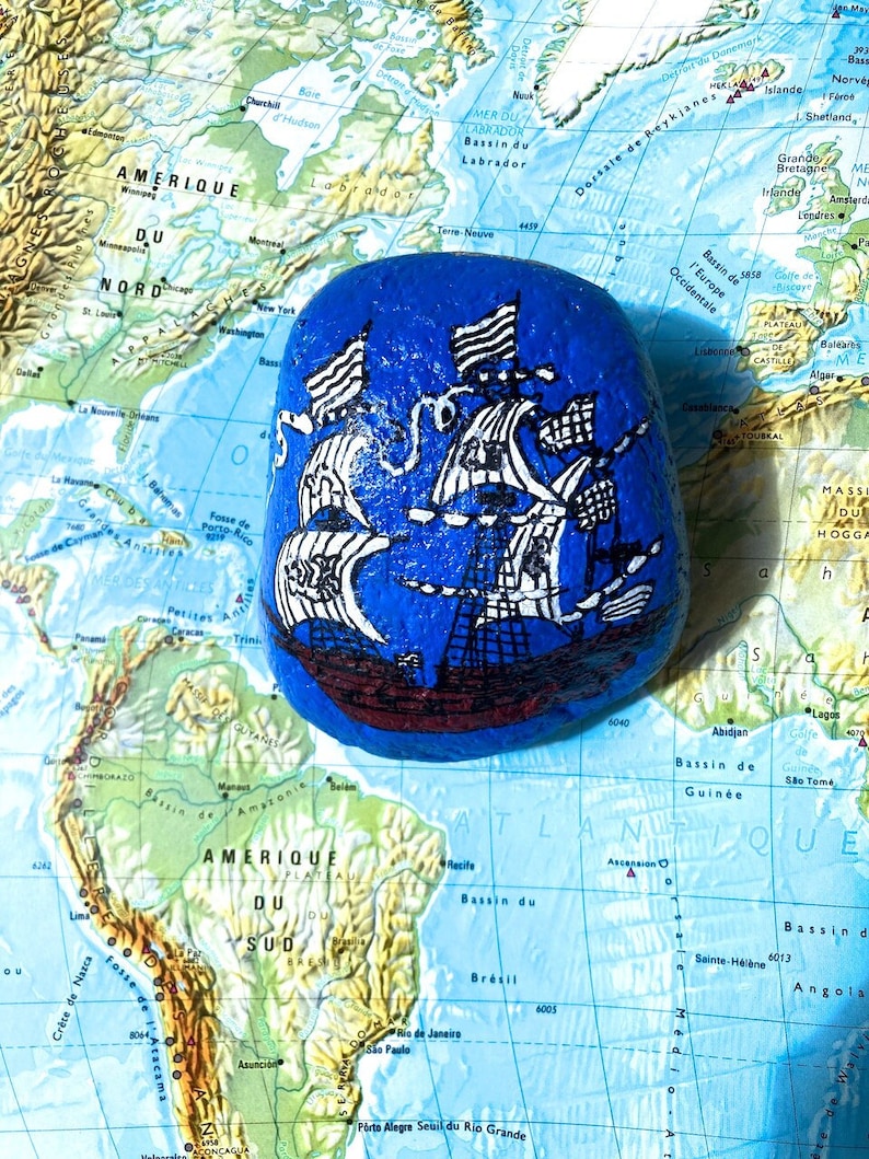 Painted Pebble Rock Art Hand Painted Art on Pebble 16th Century Man of ...