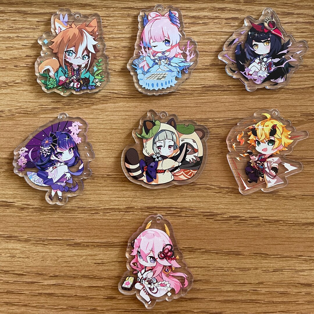 Genshin Impact Keychain Gorou Kokomi Kujou Sara Raiden - Etsy