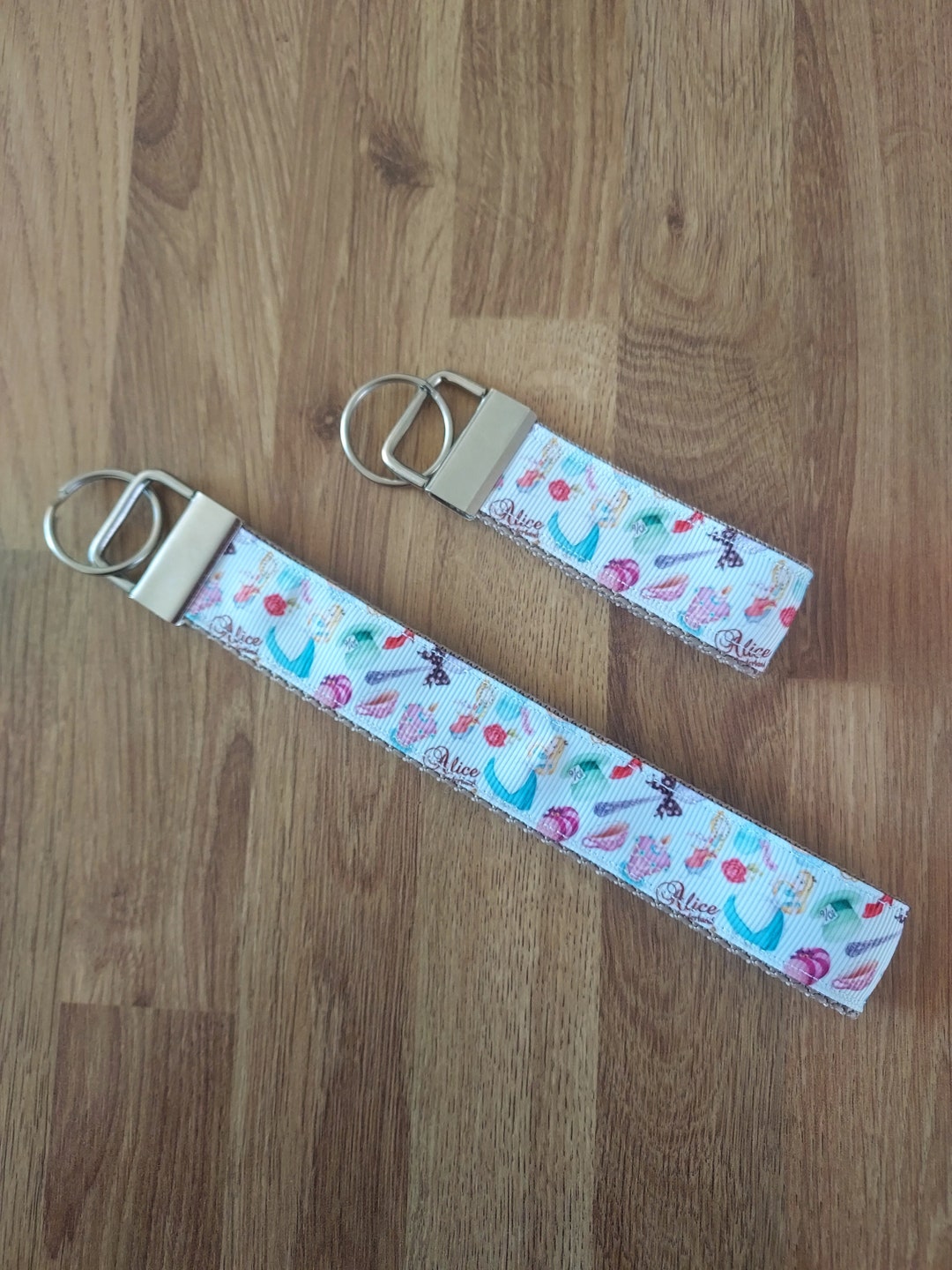 Alice Mad Hatters Tea Party Handmade Mini Key Fob / Wristlet / Key Fob ...