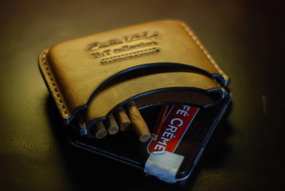 Engraved Cigarette Case, Genuine Leather Tobacco Wallet, Travel Cigar ...