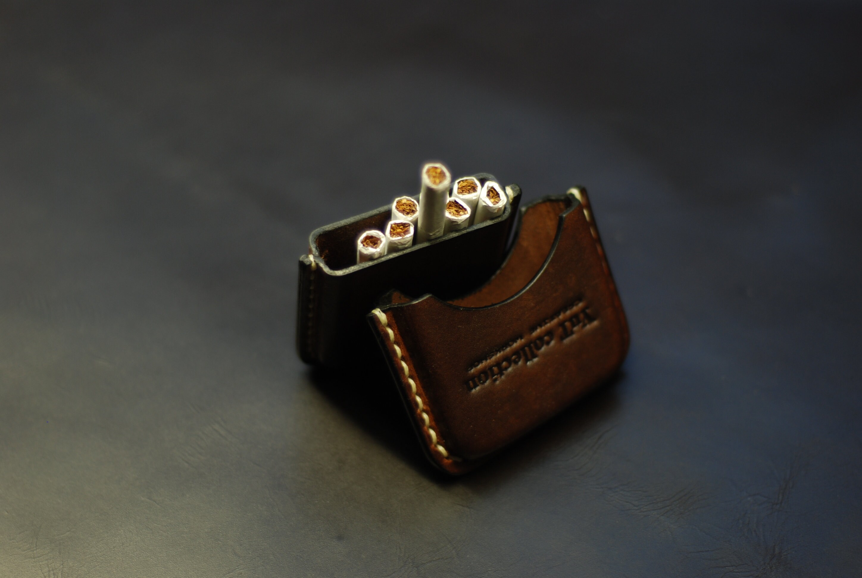 Leather Cigarette Case Stitched Cigar Wallet Smoking - Etsy