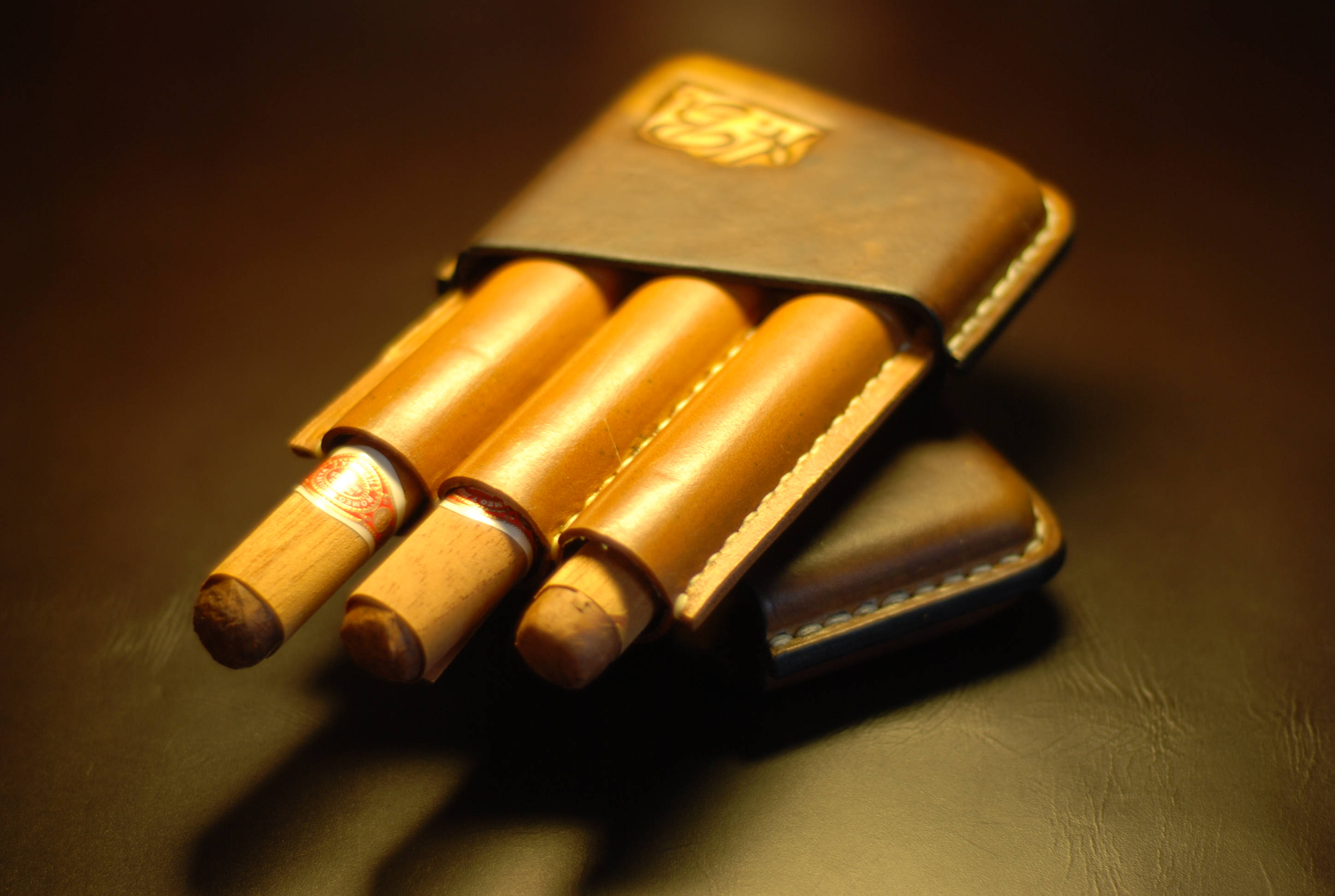 Custom cigarette case engraved leather cigar holder | Etsy