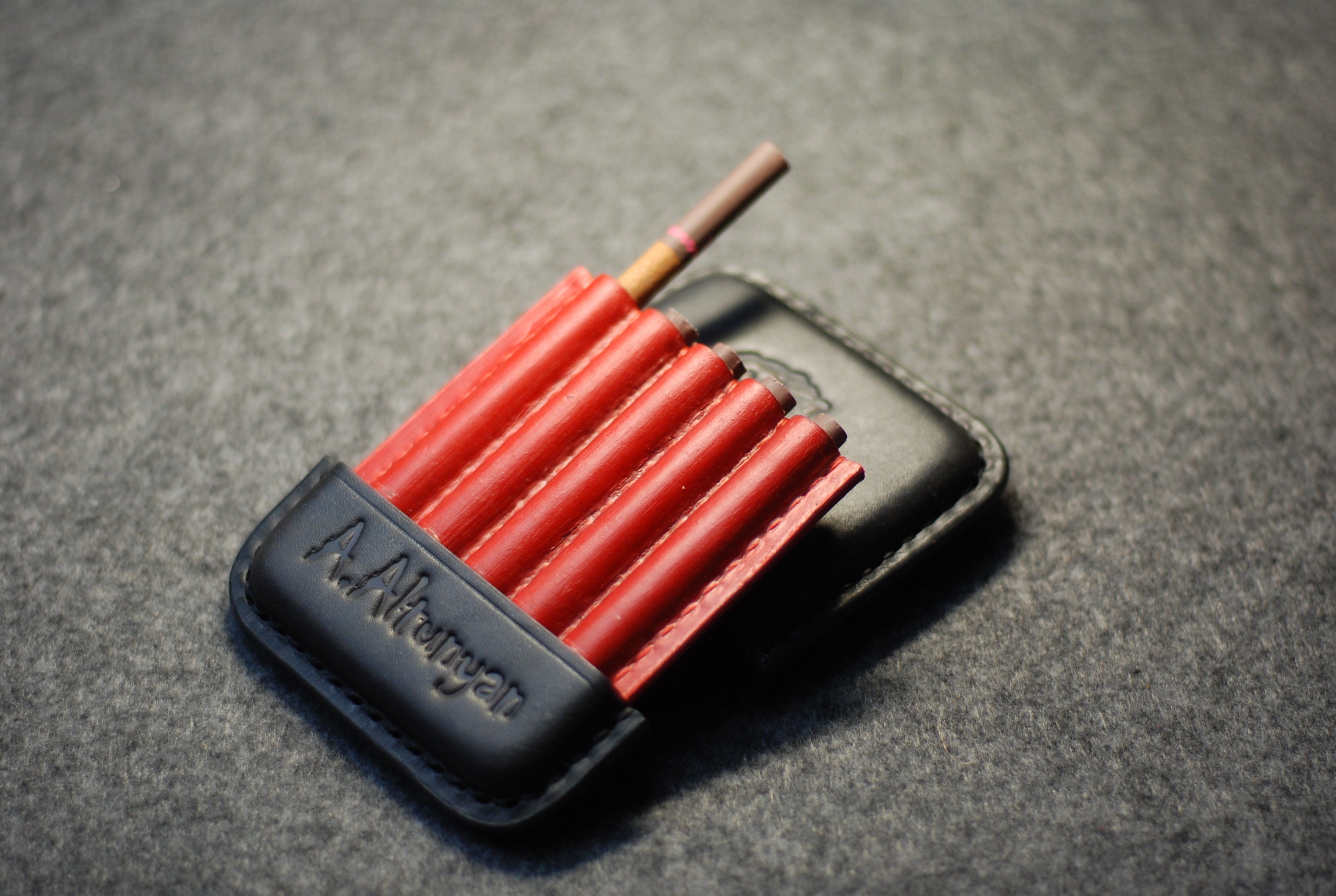 Leather Cigarette Case for Cigarillos Black Engraved Cigar | Etsy