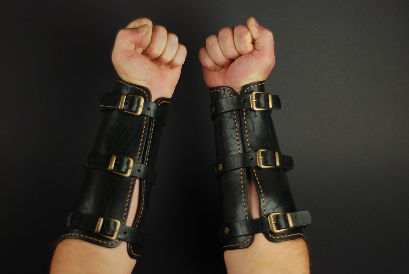 Powerful Leather Bracers. - Etsy