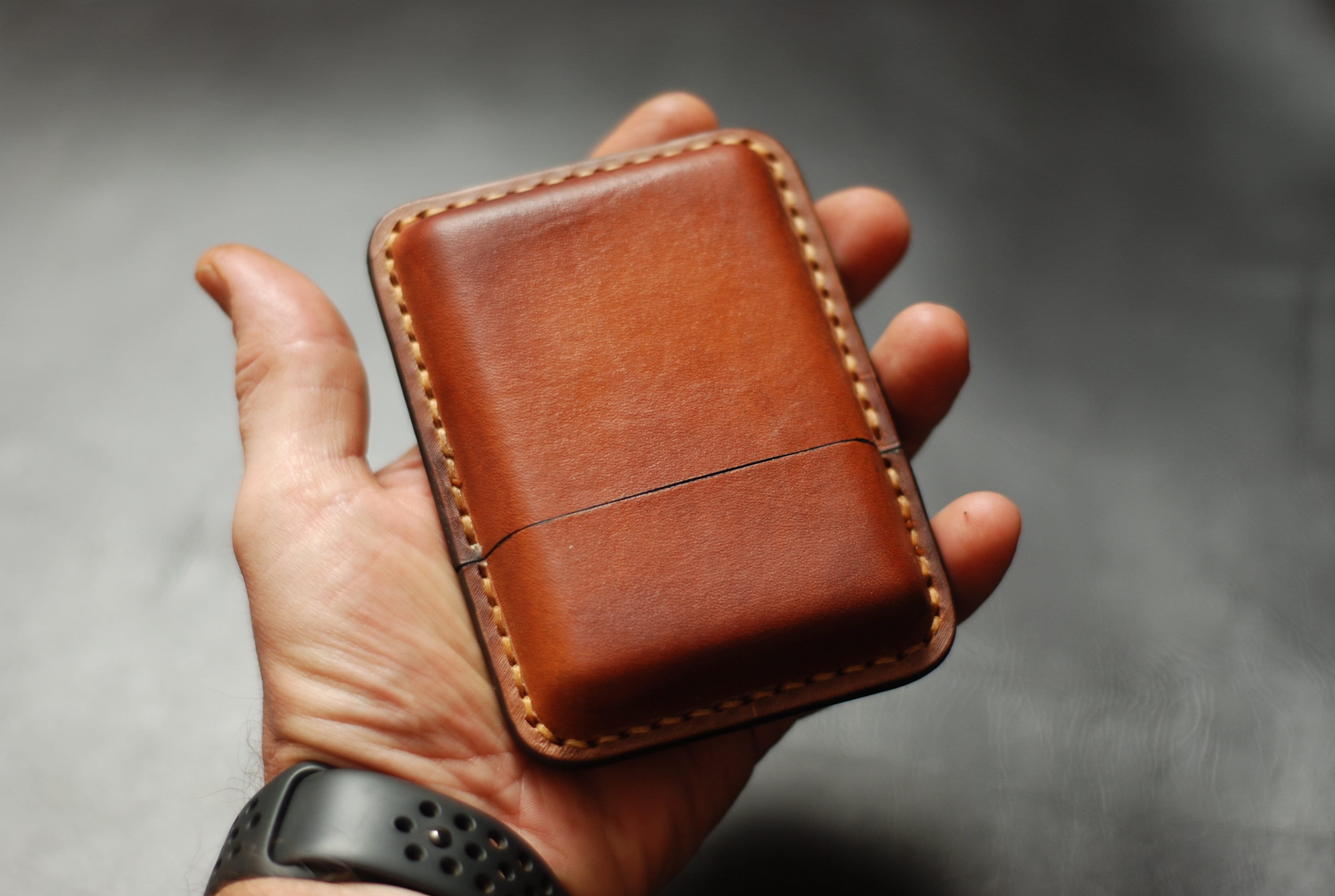 Cognac brown genuine leather cigarillos case handcrafted | Etsy