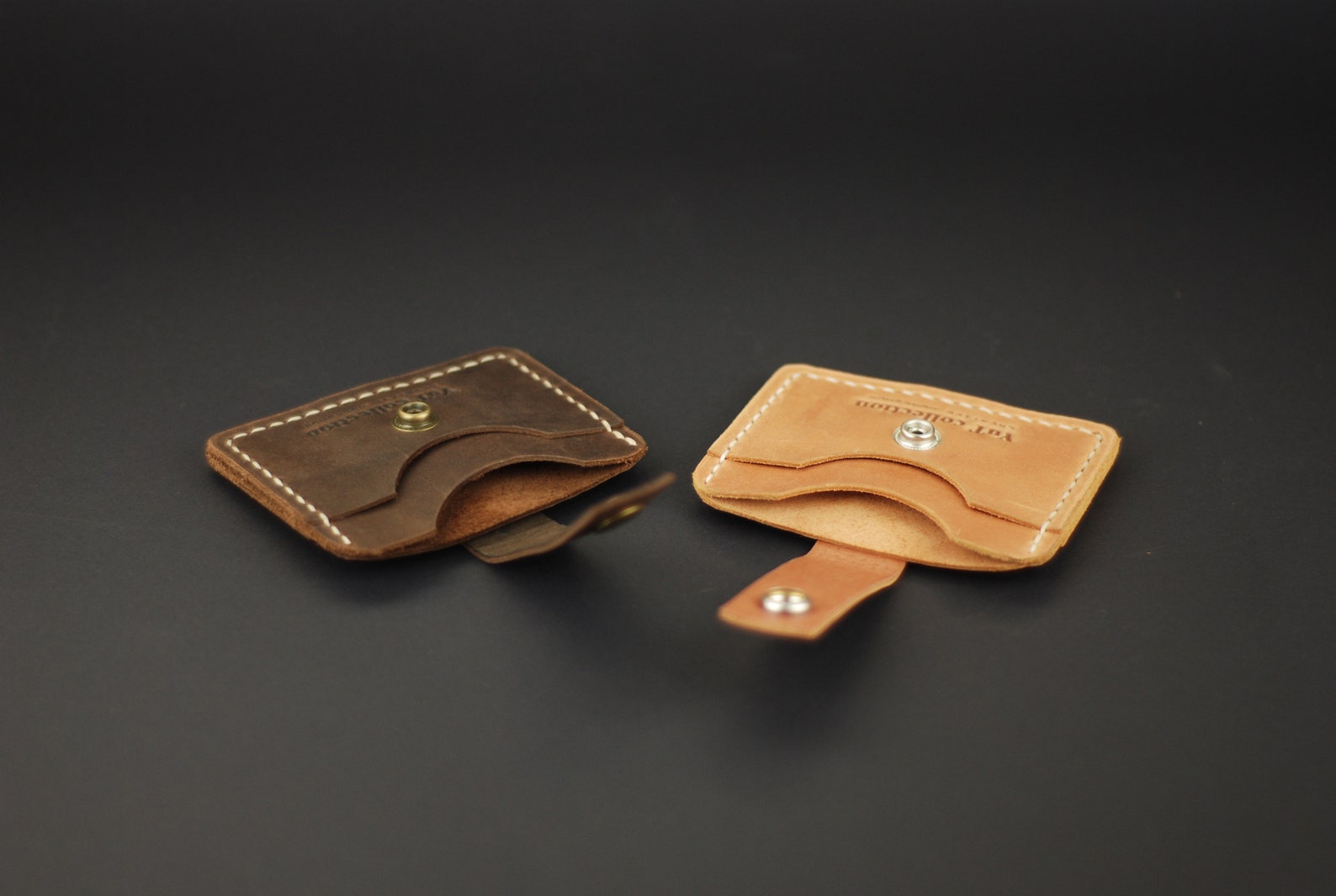 Leather Card Sleeve Slim Card Holder Small Leather Cash - Etsy