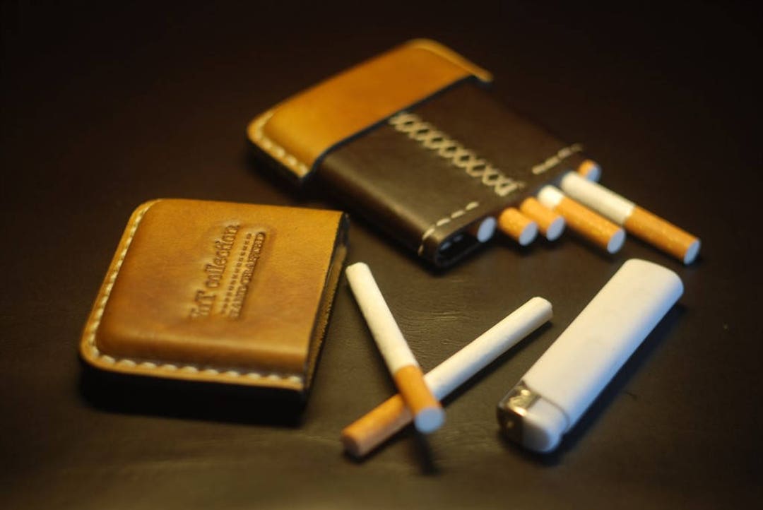 Custom Cigarette Case, Men's Leather Tobacco Holder, Personalized ...