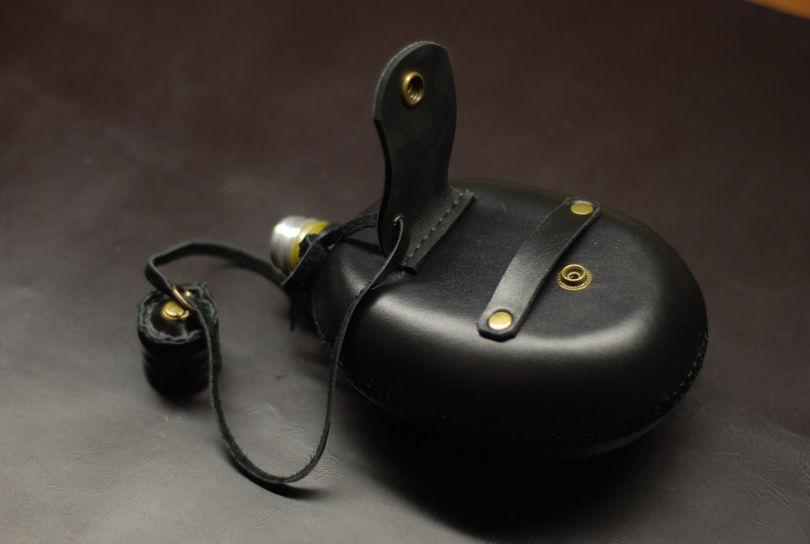 Leather Military Flask Water Flask in Case Camping Bottle - Etsy