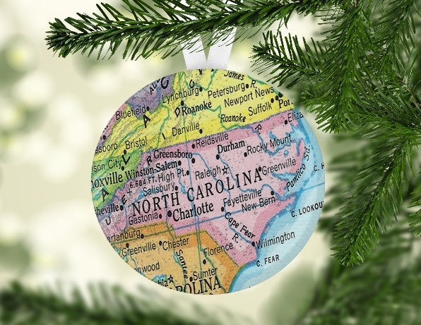 North Carolina Gift, North Carolina Ornament, Gift Under 5, North ...