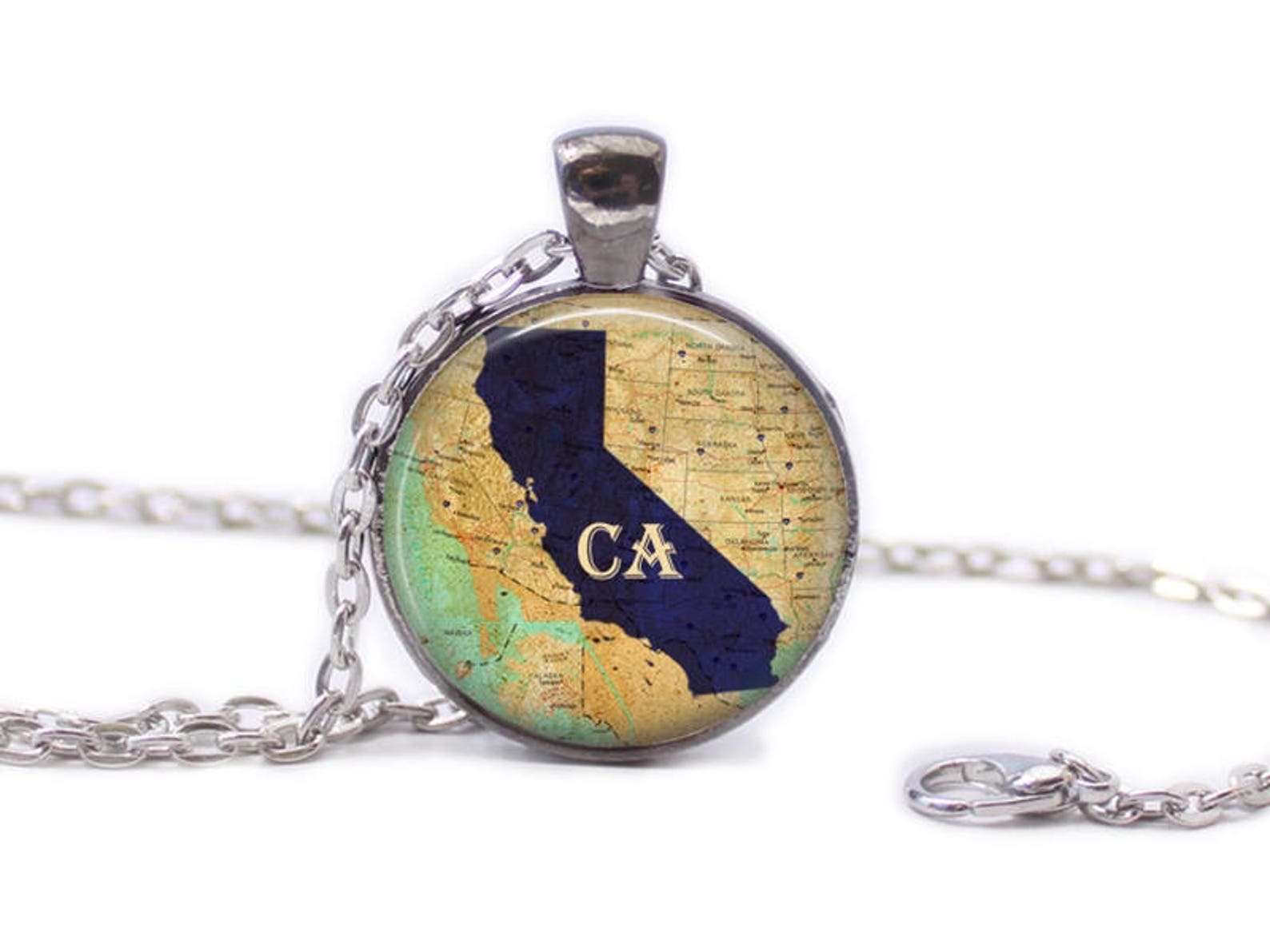 California Map Pendant Map Necklace California Map Jewelry Gift for ...