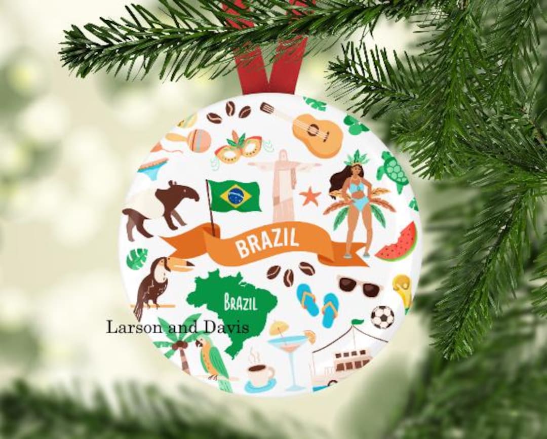 Brazil Christmas Ornament, Brazil Christmas Gift, Brazil Ornament ...