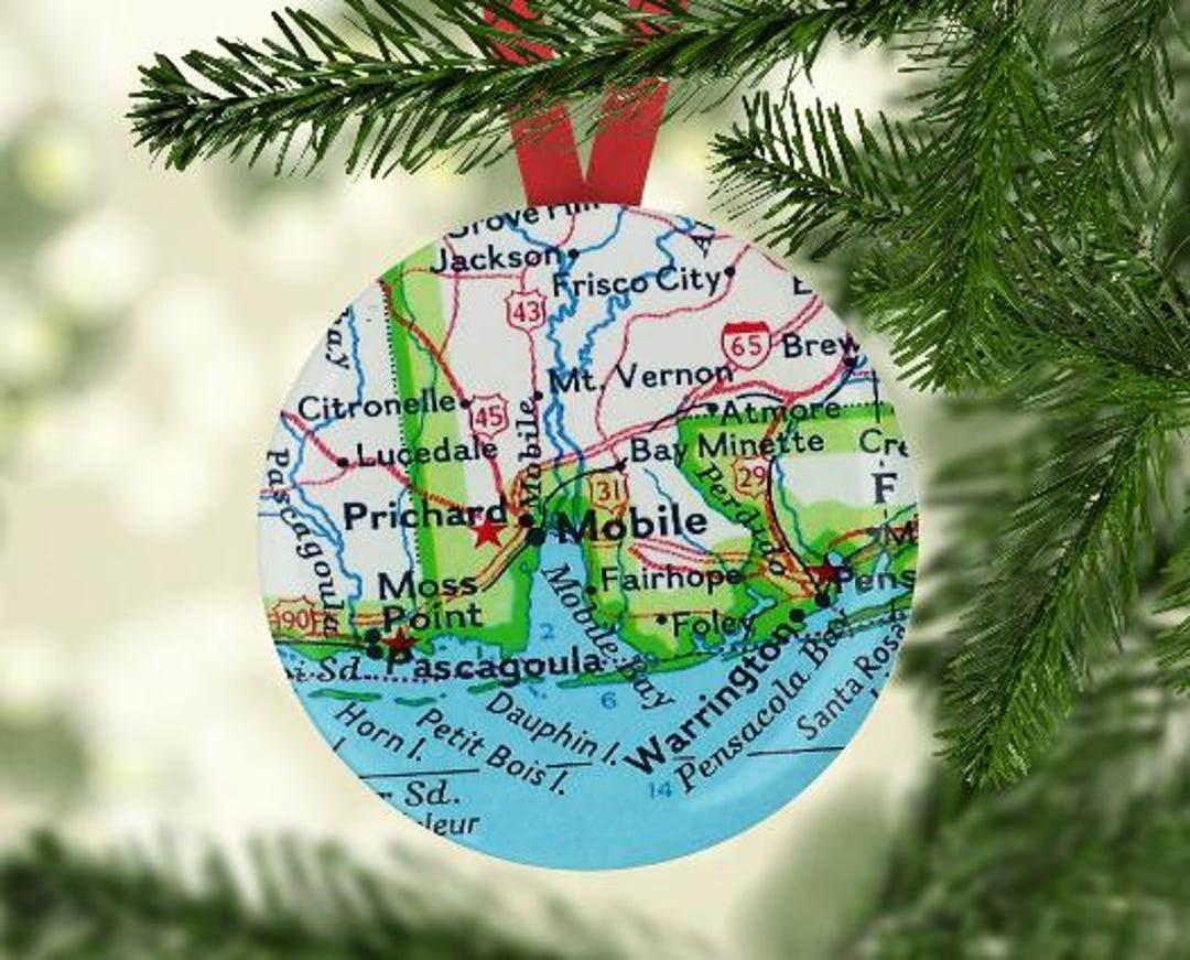Mobile Map Ornament, Map Ornament, Mobile Map Christmas Gift, Mobile ...
