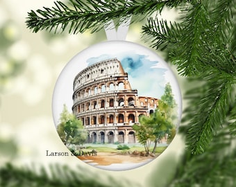 Artistic Rome Landmark Collage Ornament, Italy Christmas Gift With ...