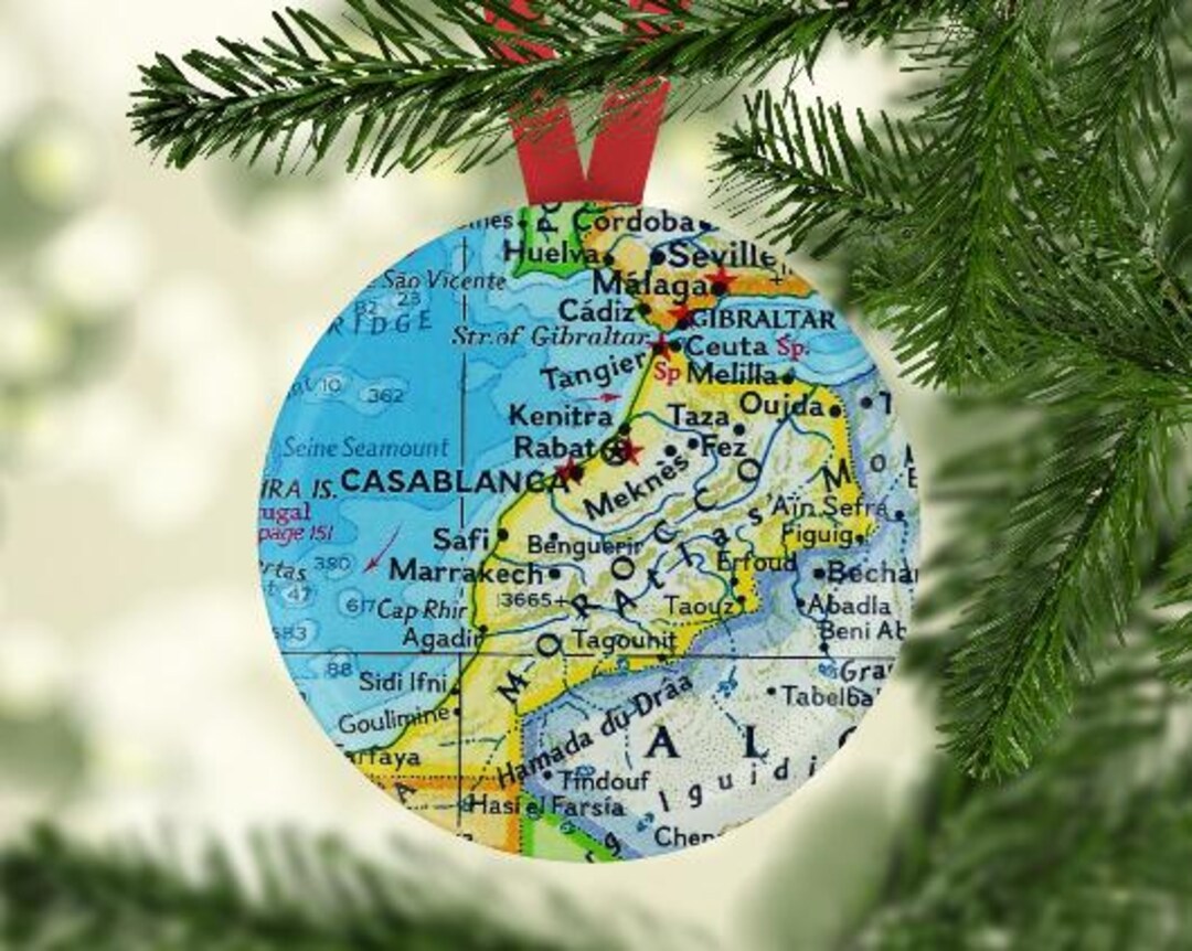 Moracco Map Ornament, Map Ornament, Moracco Map Christmas Gift ...