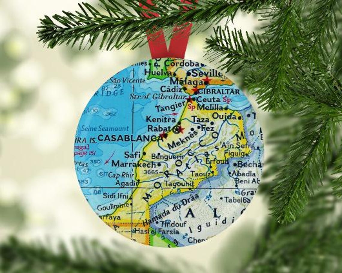 Moracco Map Ornament, Map Ornament, Moracco Map Christmas Gift ...