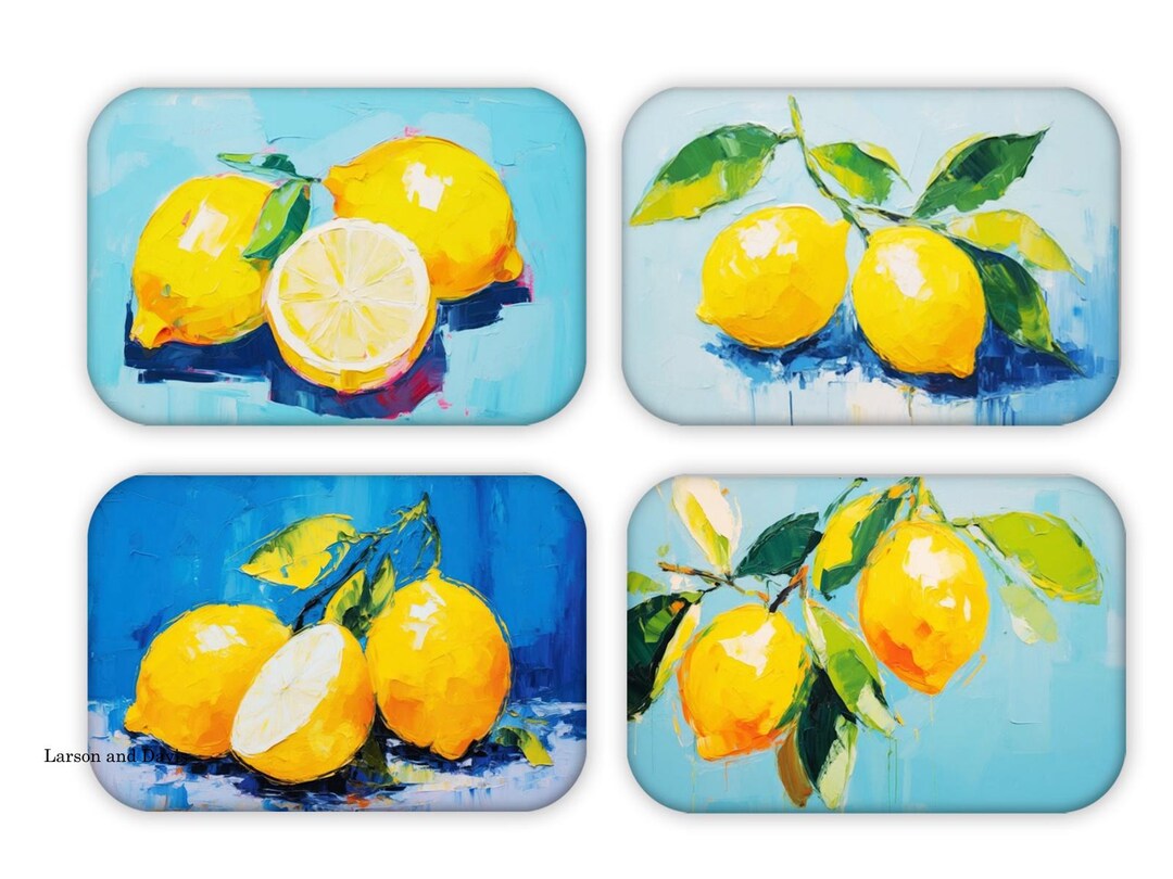 Set of 4 Refrigerator Magnets, Lemon Magnets, Magnet Gift, 2 X 3 ...
