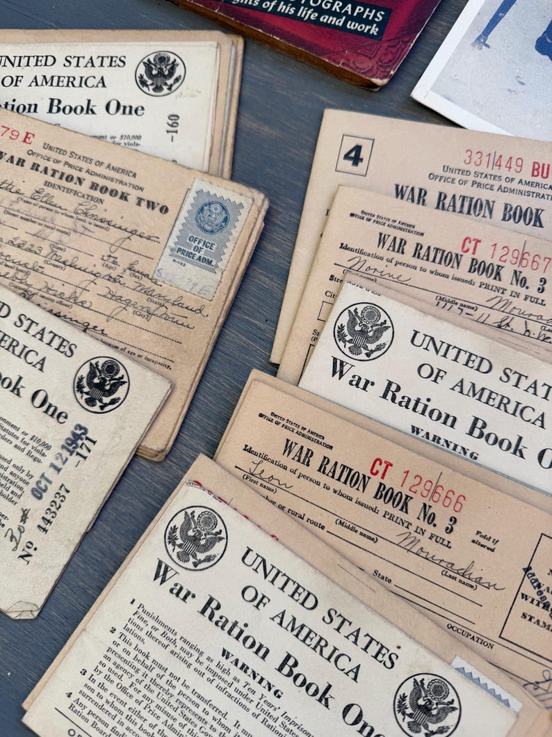 World War Memorabilia Lot, WWI and WWII Paper Ephemera, Original ...