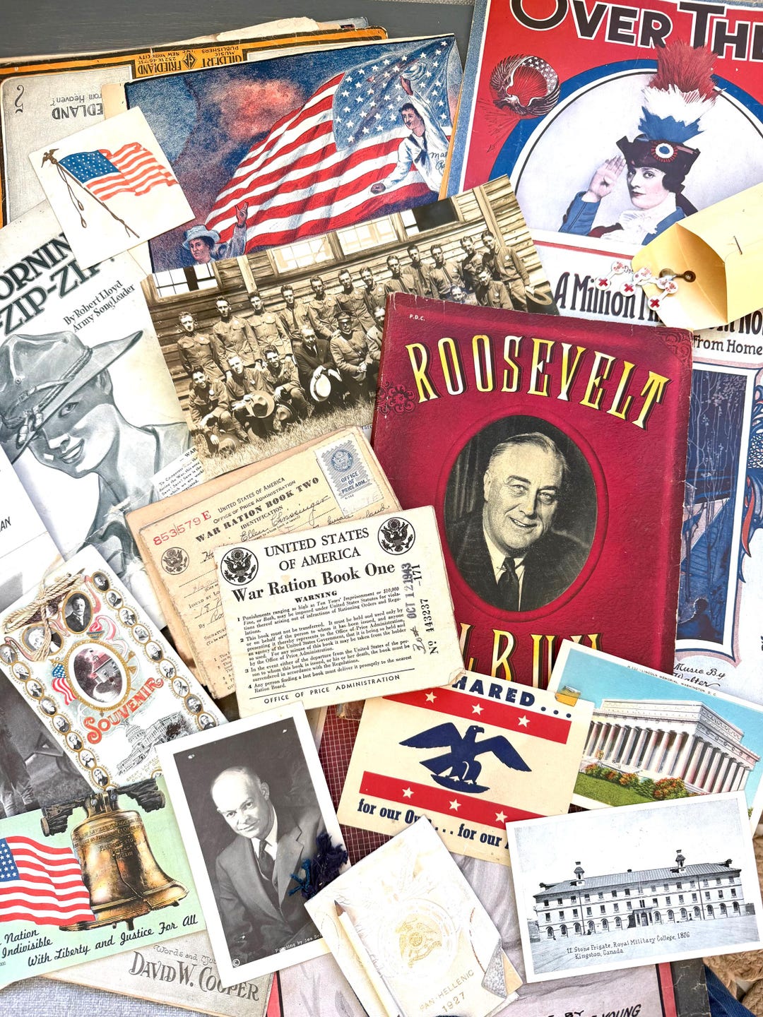 World War Memorabilia Lot, WWI and WWII Paper Ephemera, Original ...