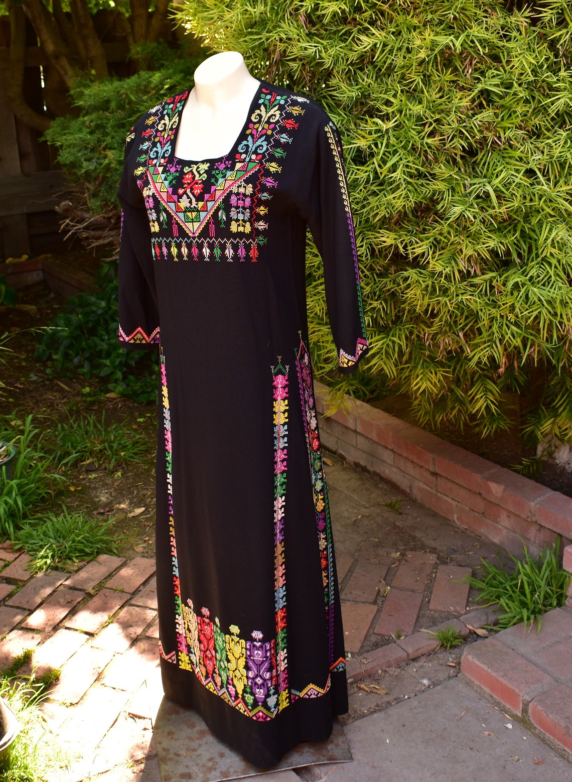 Vintage Maskit Dress Made in Israel 100% Wool Hand Stitched Details ...