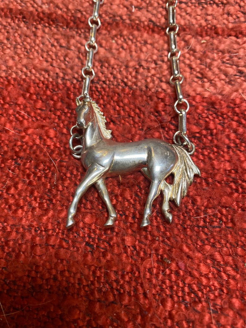 Carol Felley Sterling Horse Necklace and Cuff Bracelet Southwest ...