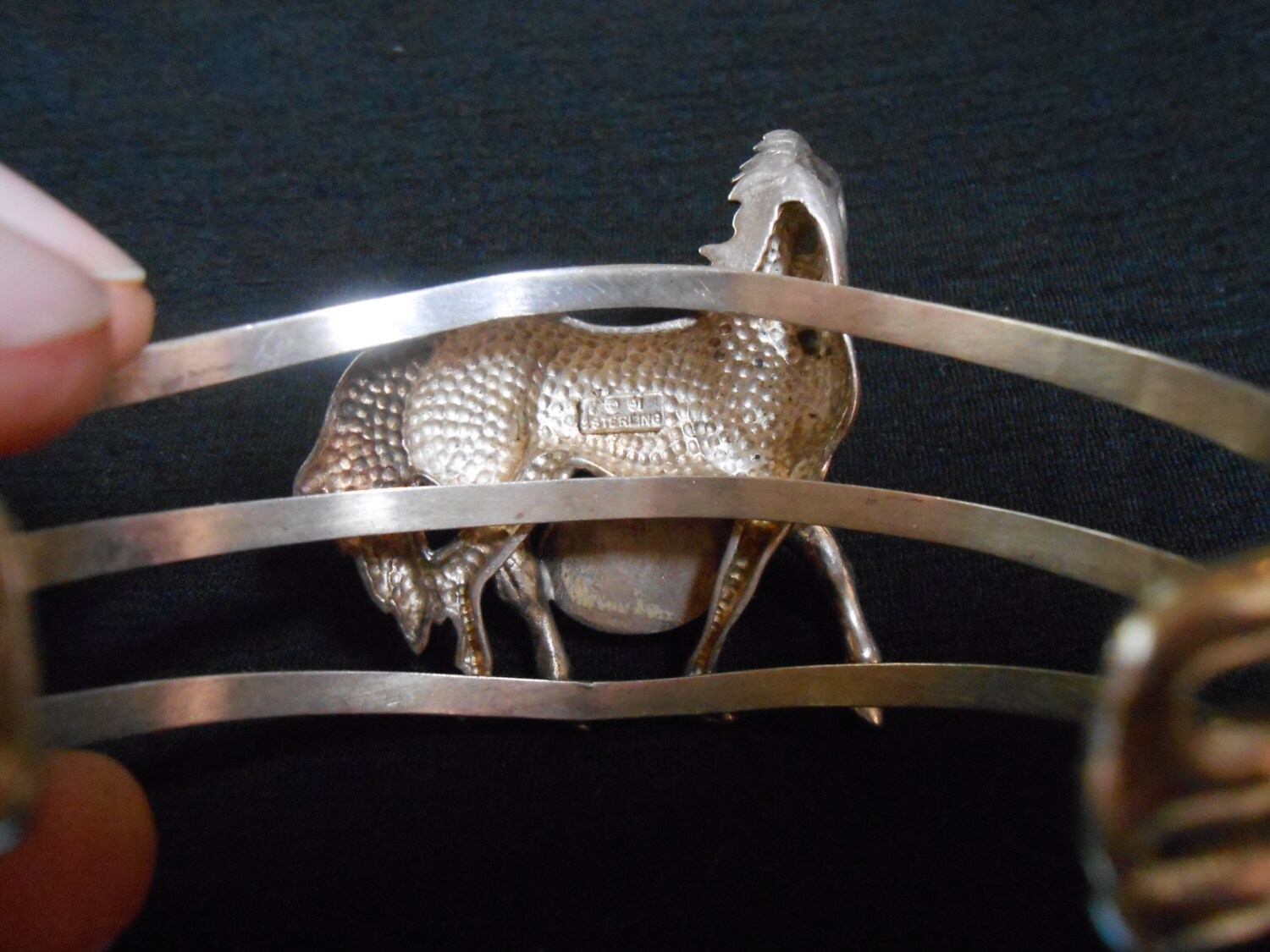 CAROL FELLEY Dimensional Horse Cuff Sterling Silver With Lapis Stone ...