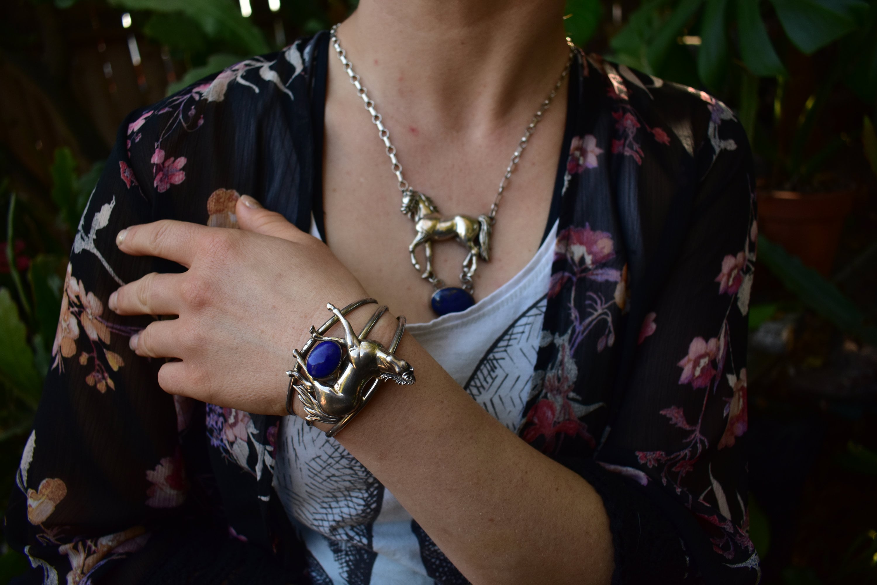 CAROL FELLEY Dimensional Horse Cuff Sterling Silver With Lapis Stone ...