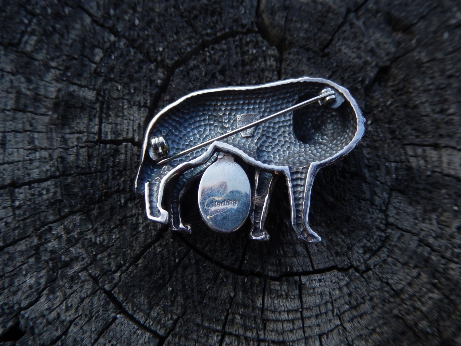 Sterling Silver Lobo Wolf Pin Dimensional Rare Huge Onyx and - Etsy