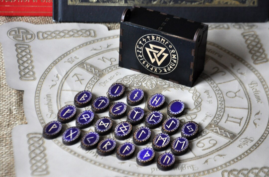Runes for Divination. Rune Set in Box Older Futhark. Fortune Telling ...