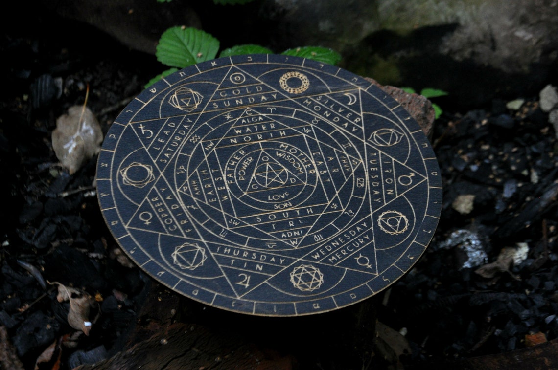Crystal Grid Board Altar Pentacle Star of Magicians. Elven - Etsy
