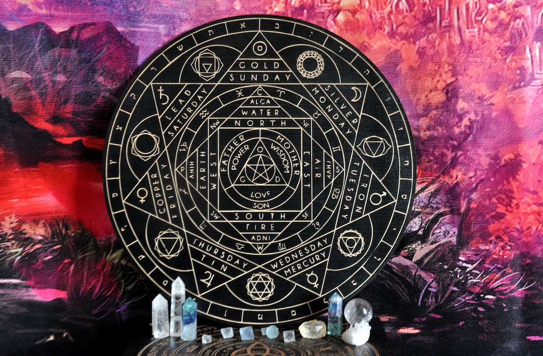 Crystal Grid Board Altar Pentacle Star of Magicians. Eleven Star ...