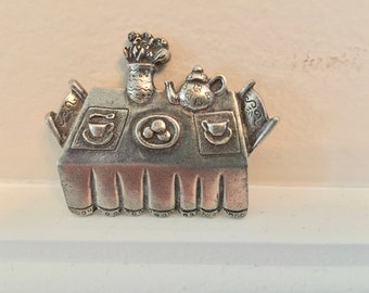 Tea Party Brooch | Etsy