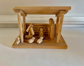 Wooden Small Manger Scene - Etsy