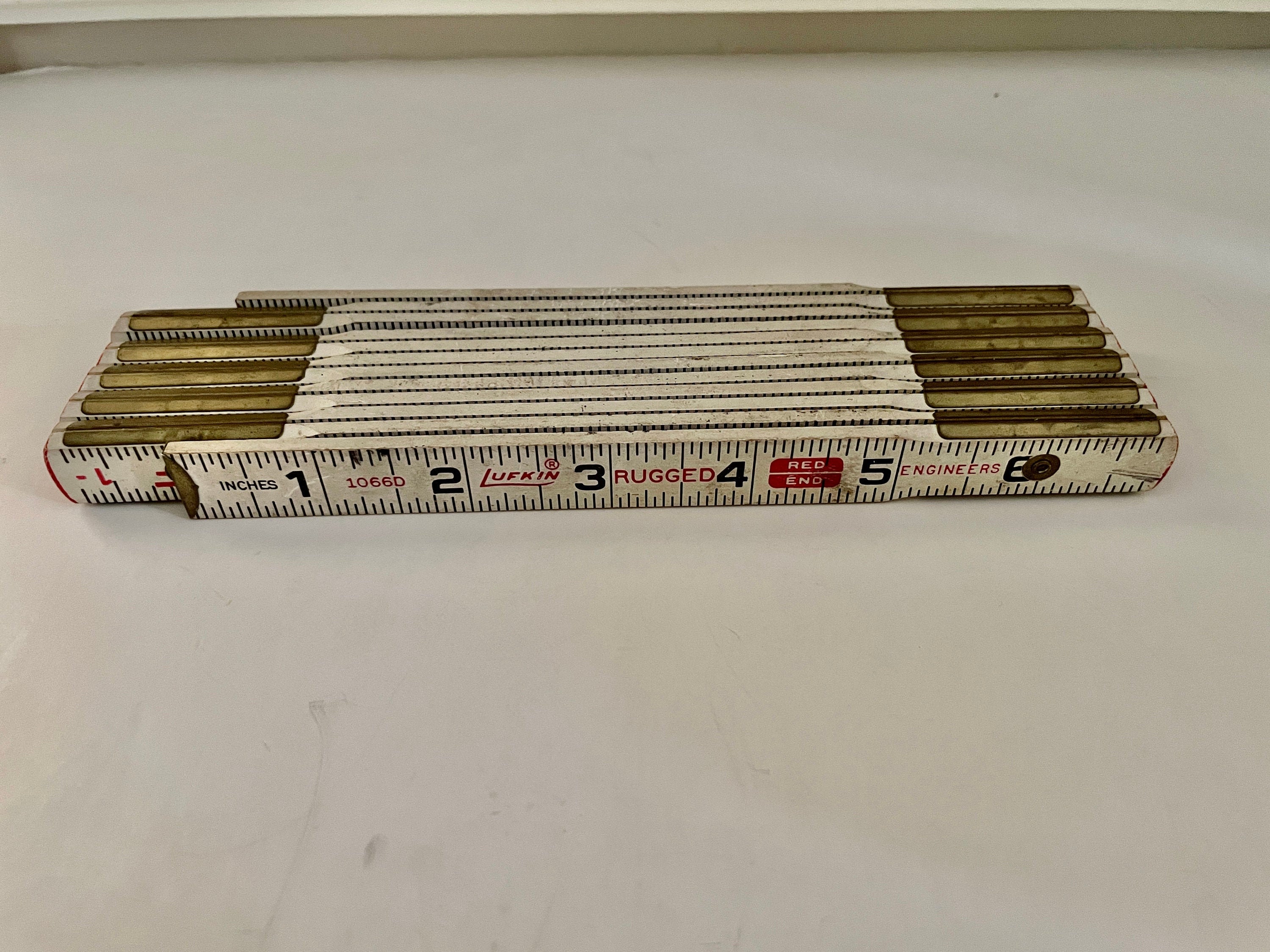 Lufkin White Folding Ruler 1066D Red End Engineers Zig Zag | Etsy