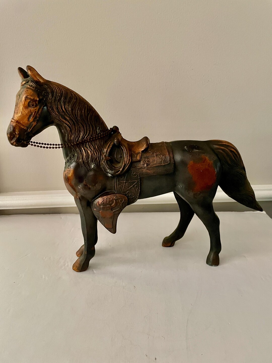 10 Inch Cast Metal Horse Figure - Etsy