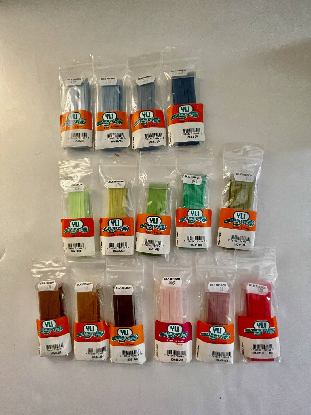 YLI Japanese Silk Ribbon - 15 Colors - 5 Yard Package - Etsy