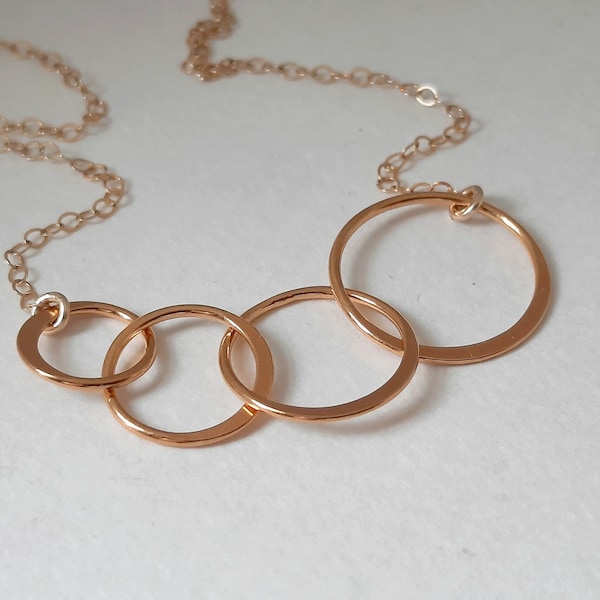 Gold Four Circle Necklace - Etsy