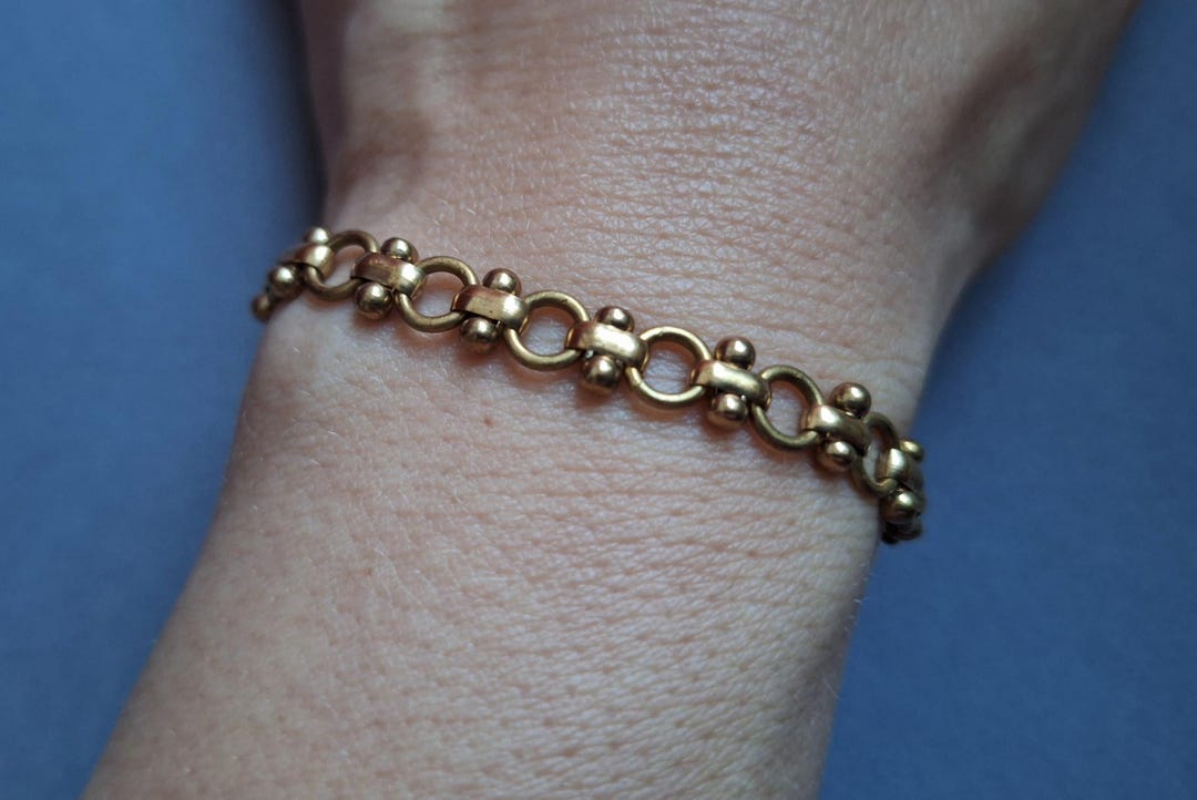 Chunky Chain Bracelet. Vintage Bracelet. Brass Chain Bracelet. Solid Brass Bracelet. Bohemian ...