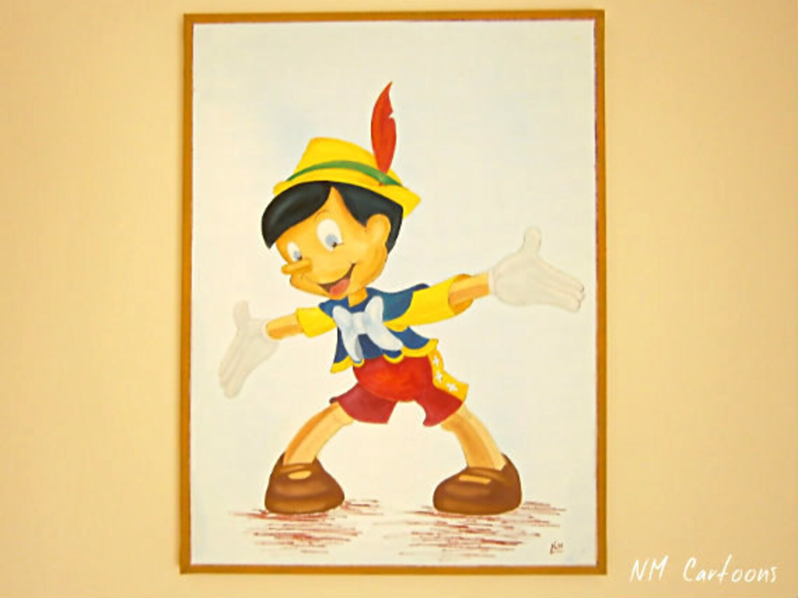 Pinocchio Canvas, Handmade Acrylic Painting for Kids Rooms or Playrooms ...