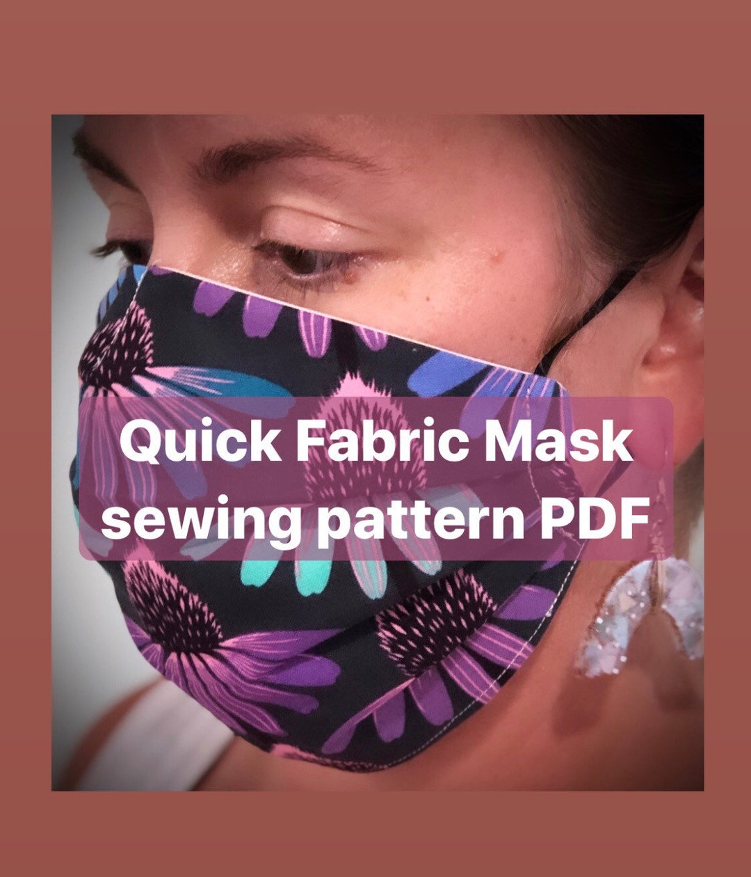 Quick Fabric Face Mask Pattern PDF Easy Sewing Pattern for Face Cover ...