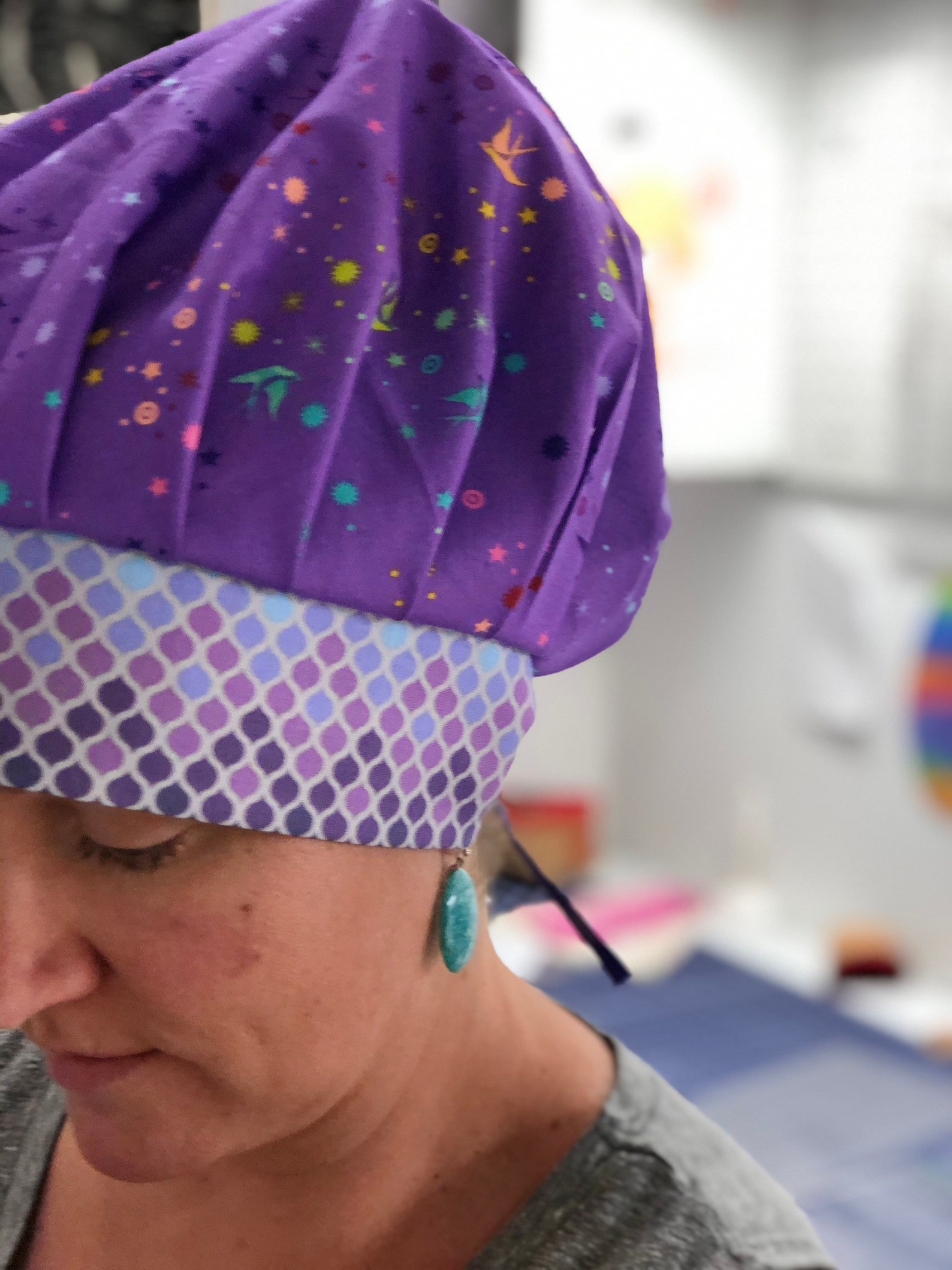 Scrub Cap Room for Your Bun PDF Sewing Pattern for Instant - Etsy